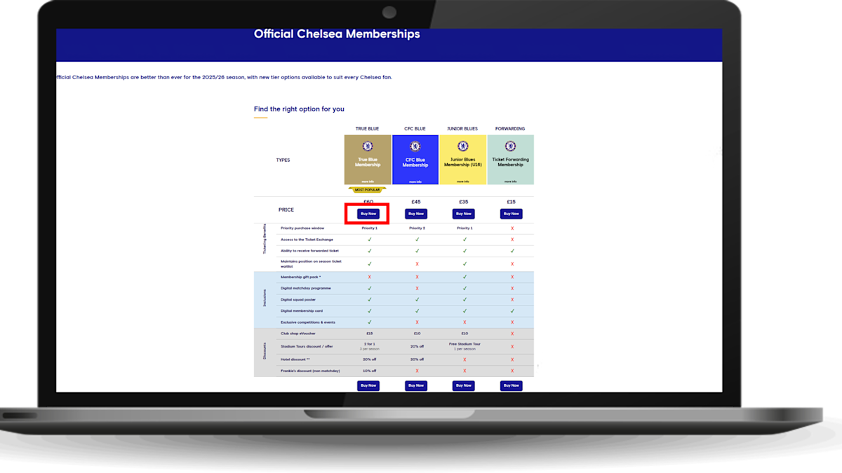 Guide to Buying a Membership | Official Site | Chelsea Football Club