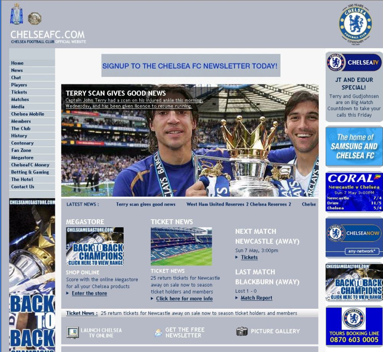 Website History | Official Site | Chelsea Football Club