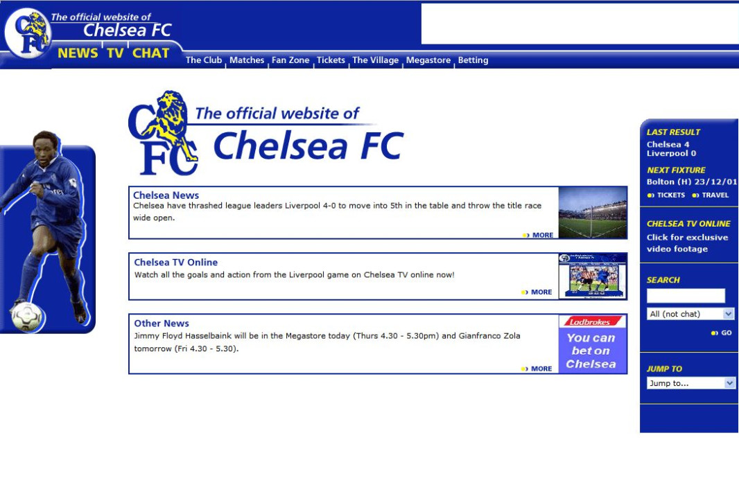 Website History | Official Site | Chelsea Football Club