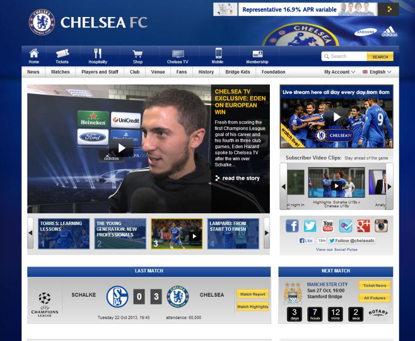 Website History | Official Site | Chelsea Football Club